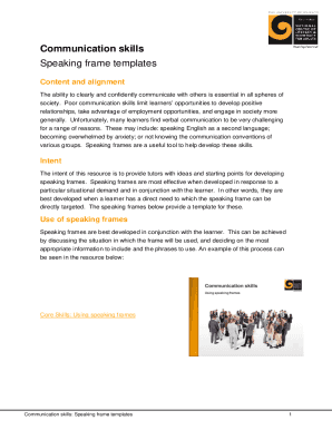 Fillable Online SUPPORTING RESOURCECore Skills, Communication Skills ...