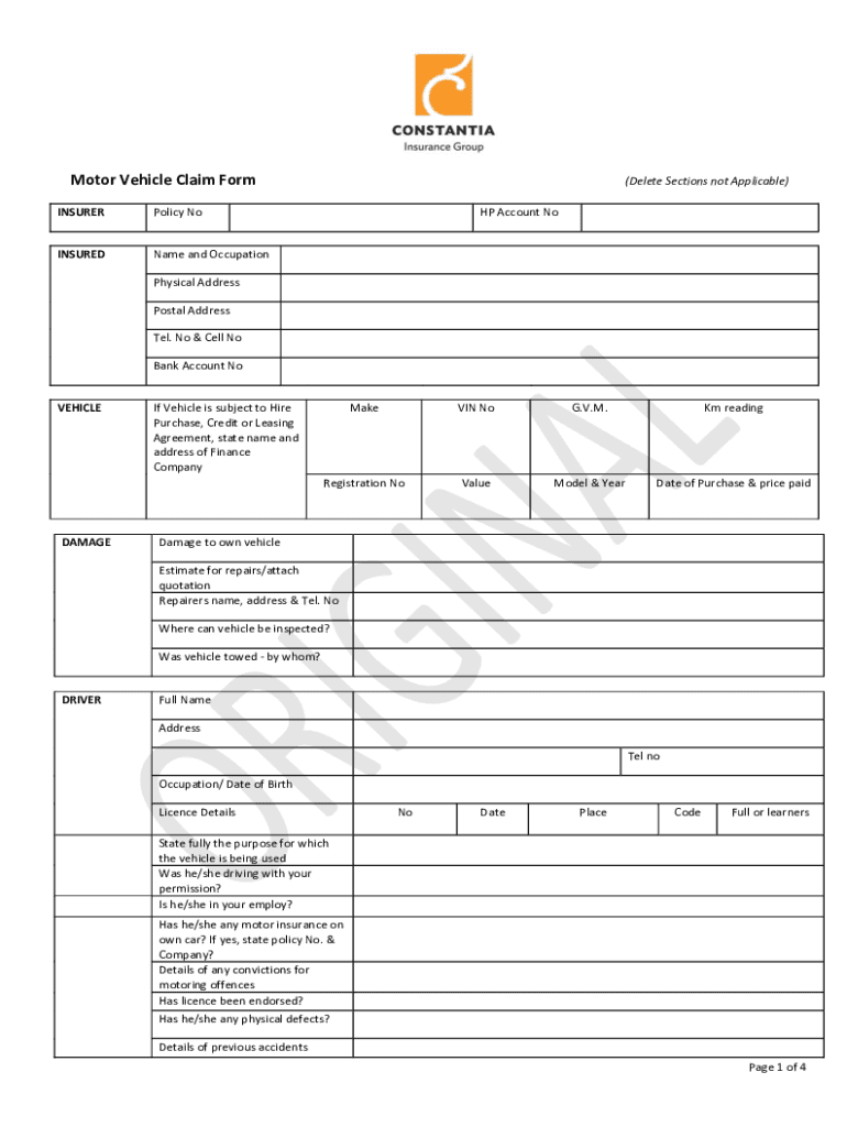 Fillable Online Notice of Intention to Make Claim Fax Email Print ...