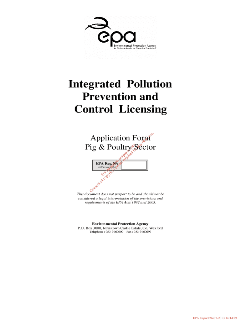 Fillable Online Fillable Online epa B - IPPC Licence Review Application ... Fax Email Print ...