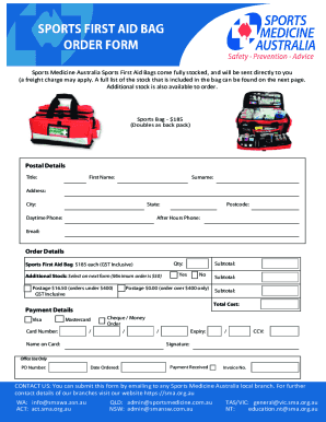 Fillable Online Customer First Aid Kit Order Form-ACT.pdf Fax Email ...