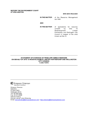 Fillable Online wellington govt Notice of Motion and Affidavit of ...