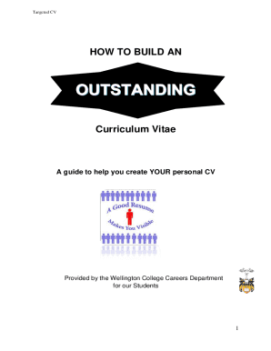 Fillable Online Build Your Curriculum Vitae (c.v.) - Academic Guides ...