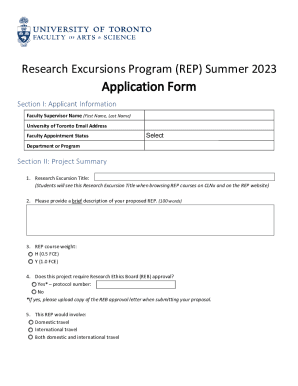 Fillable Online Research Excursions Program (REP) Summer 2022 ...