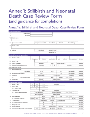 Fillable Online Annex 1: Stillbirth and Neonatal Death Case Review Form ...