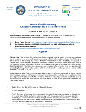 Fillable Online department of health and human services - NV DHHS Fax ...