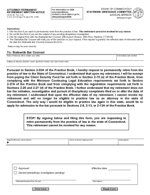 Fillable Online RETIREMENT WRITTEN NOTICE Fax Email Print - pdfFiller