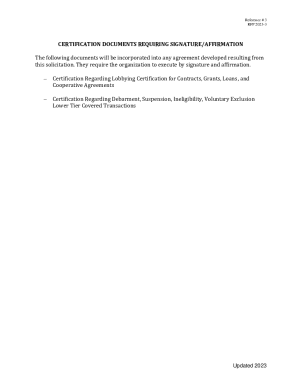 Fillable Online certification documents requiring signature/affirmation ...