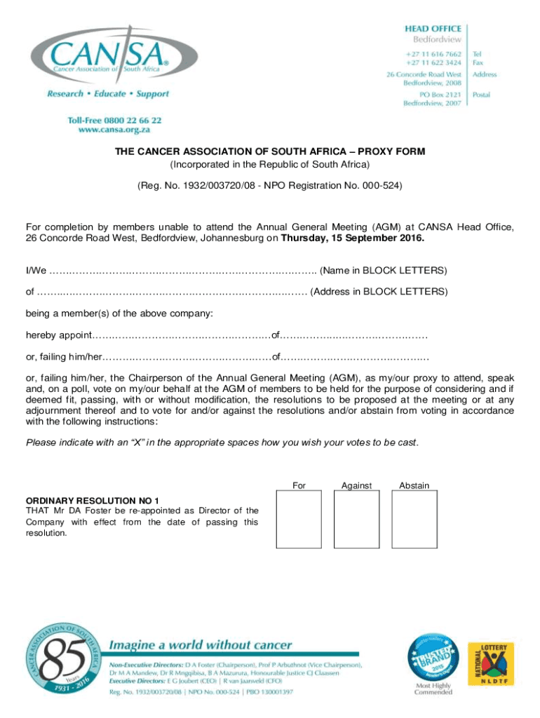 Fillable Online PROXY FORM (Incorporated in the Republic of ... Fax Email Print - pdfFiller