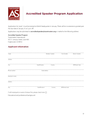 Fillable Online Accredited Speaker Program Recommendation Form Fax ...