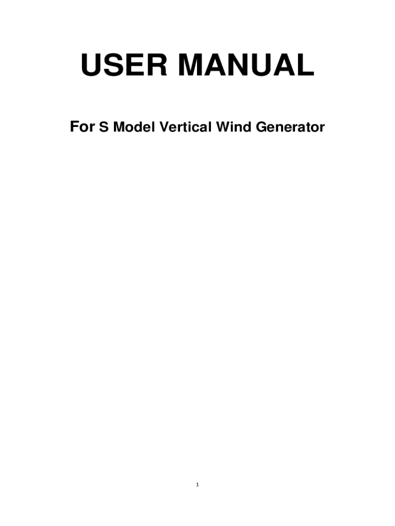 Fillable Online Instruction manual for small wind turbines Stormy Wings ...