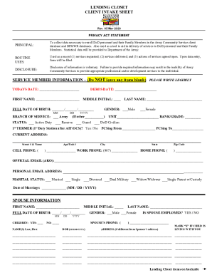 Fillable Online ACS CLIENT INTAKE SHEET Fax Email Print - pdfFiller