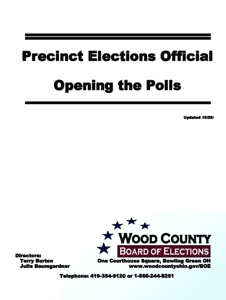 Fillable Online Precinct Elections Official Wood County General Processes ... Fax Email Print ...