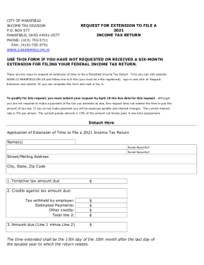 Fillable Online City of Mansfield, Ohio Income Tax Division PO Box 577 ...