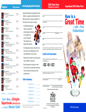 Fillable Online Superbook DVD Order Form Fax Email Print - pdfFiller