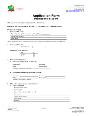 Fillable Online Einstein College of Australia: English College Melbourne Fax Email Print - pdfFiller