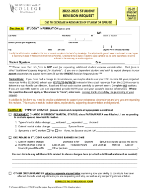 Fillable Online 2022-2023 REVISION REQUEST Fax Email Print - pdfFiller