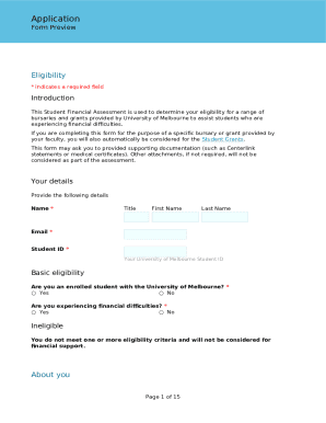 Fillable Online This Student Financial Assessment is used to determine ...