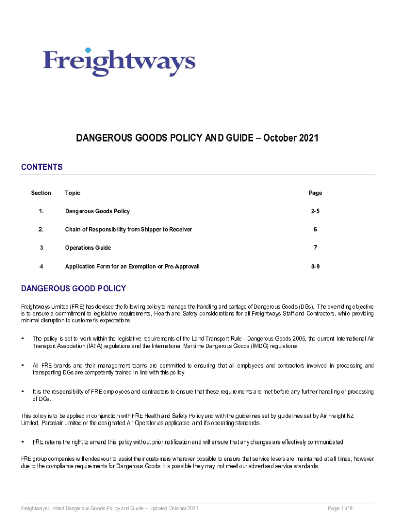 Fillable Online Basics of the Shipper's Declaration for Dangerous Goods ...