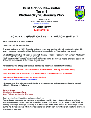Fillable Online Cust School Newsletter Fax Email Print - pdfFiller