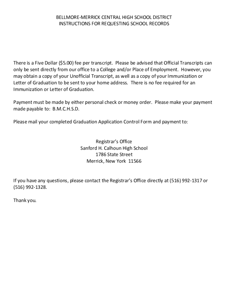 Fillable Online bellmore-merrick central high school district Fax Email Print - pdfFiller