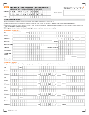 Fillable Online gap cover individual application form Fax Email Print ...
