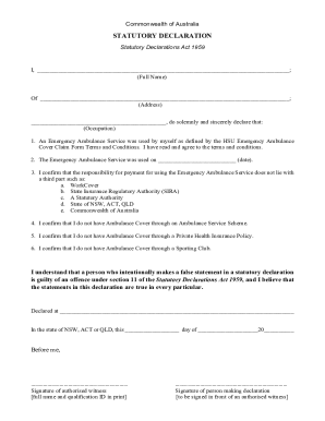 Fillable Online Statutory declaration Fax Email Print - pdfFiller