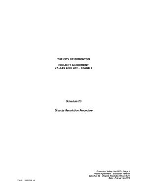 Fillable Online Project Agreement Valley Line LRT Schedule 5 Part 1 ...