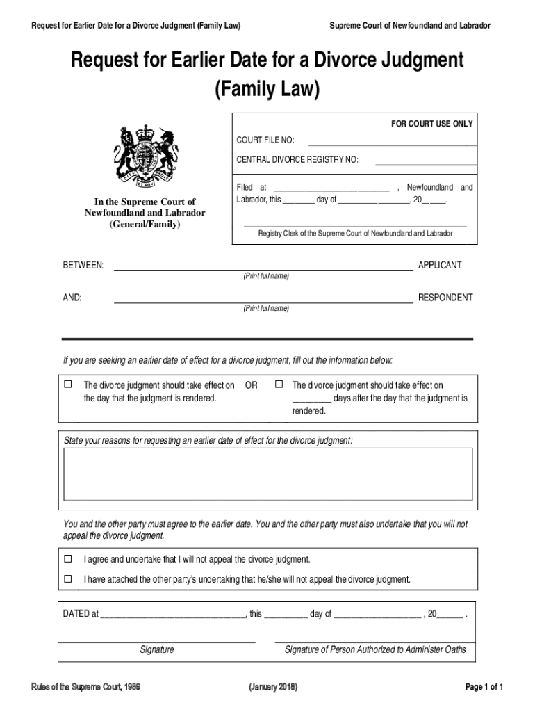 Fillable Online Form F26.02A: Application for Judgment (Family Law) Fax ...