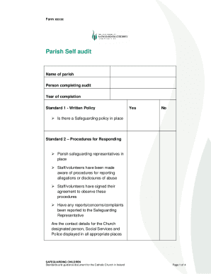 Fillable Online Parish Self Audit Form.doc Fax Email Print - pdfFiller