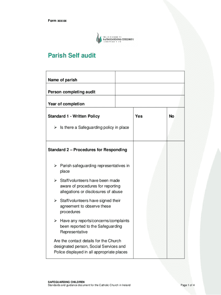 Fillable Online Parish Self Audit Form.doc Fax Email Print - pdfFiller