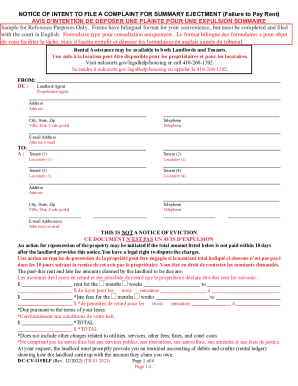 Fillable Online NOTICE OF INTENT TO FILE A COMPLAINT FOR ... Fax Email Print - pdfFiller