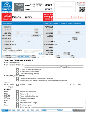 Fillable Online Pre-op Surgery Fax Email Print - pdfFiller