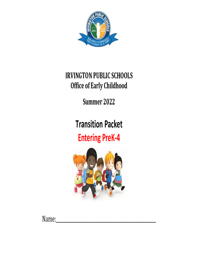 Fillable Online irvington k12 nj 19-20-Early-Childhood-Entering-K ...