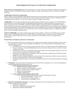 Fillable Online Electronic Communication Consent Form Template Fax Email Print - pdfFiller