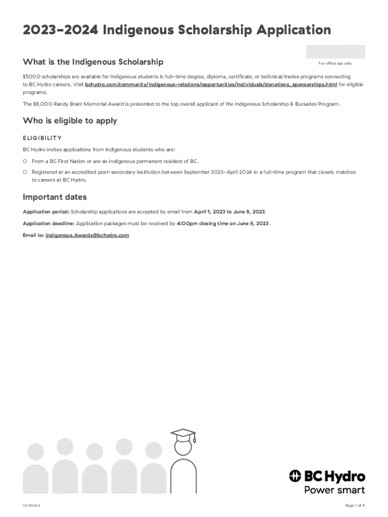 Fillable Online Indigenous Scholarship Program - Application Form ...