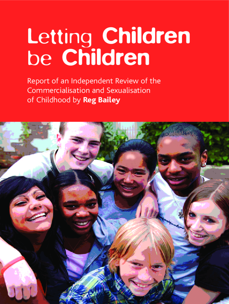 Fillable Online Letting children be children: report of an independent ...