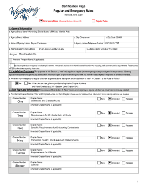 Fillable Online About the Emergency Rulemaking ProcessOAL Fax Email ...