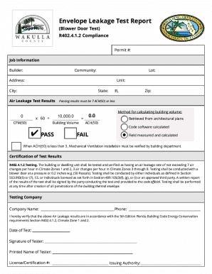 Fillable Online Building Leakage and Duct Leakage Testing -dob - DC.gov ...