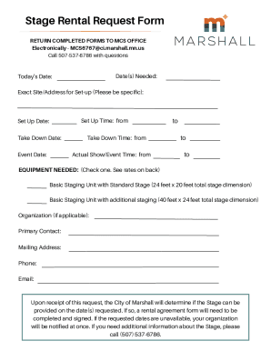Fillable Online ci marshall mn Parks - Picnic Table Rental Request Form ...