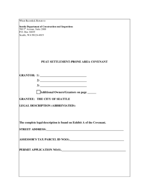 Fillable Online Seattle SDCI Form - Peat Settlement-Prone Area Covenant ...