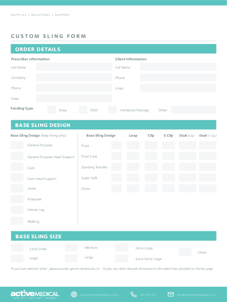 Fillable Online Custom Sling Form Fax Email Print - pdfFiller
