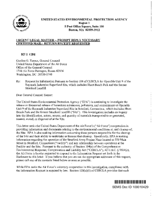 Fillable Online GENERAL NOTICE LETTER/104 INFORMATION REQUEST- US AIR ...