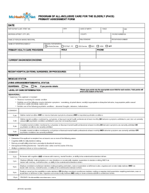 Fillable Online PACE Assessment Form Primary 2575-02.pdf Fax Email ...