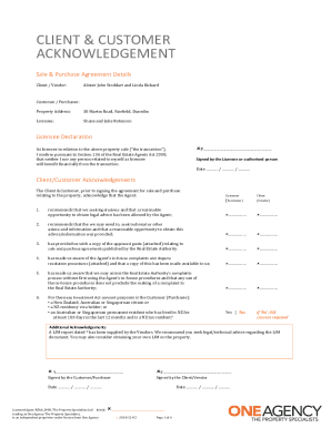 Fillable Online Client & Customer Acknowledgements Team Robinson Fax ...