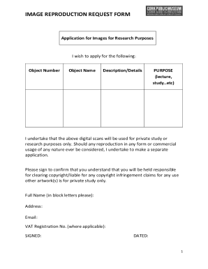 Fillable Online IMAGE REPRODUCTION REQUEST FORM Fax Email Print - pdfFiller