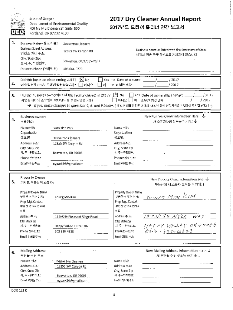 Fillable Online Dry Cleaner Environmental Program : Hazards and Cleanup ...
