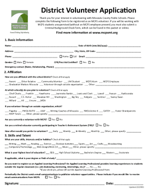 Fillable Online Volunteer Interest Form - WJCC Schools Fax Email Print - pdfFiller