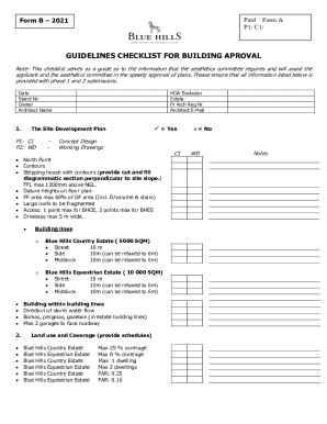 Fillable Online Form B Guidelines Checklist Blue Hills Fax Email Print ...