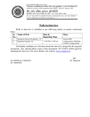 Fillable Online Notice for Walk in Interview Fax Email Print - pdfFiller