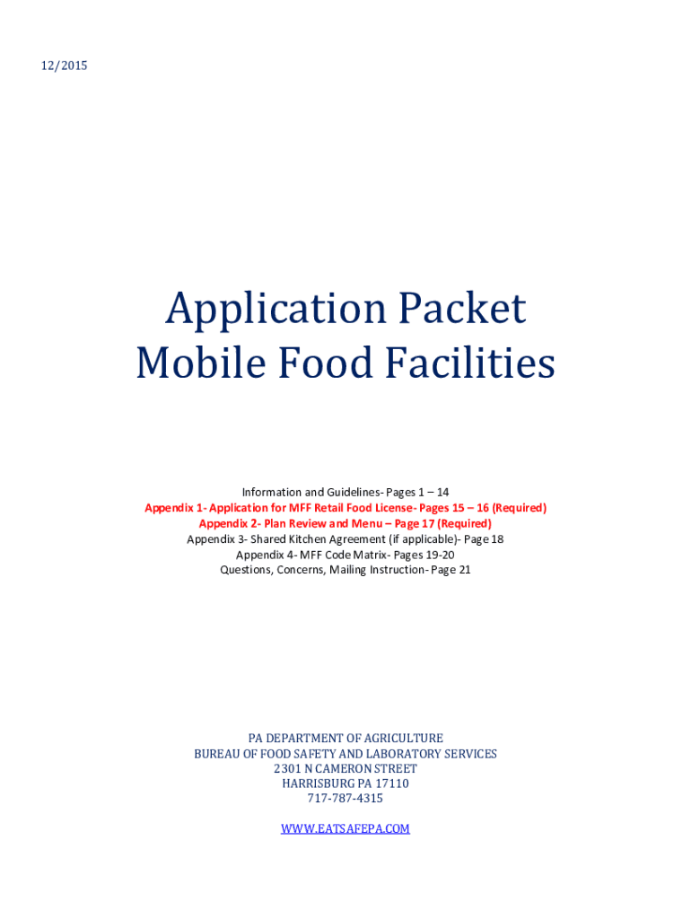 Fillable Online application packet retail food facilities Fax Email Print - pdfFiller
